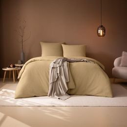 Estella Bettw&auml;sche &raquo;Latemar&laquo; 2 beige Flanell, Bezug: 100% Baumwolle B/L: 135cm x 200cm, 1 Stk., 1 Stk., Flanell, B/L: 80cm x 80cm, 2