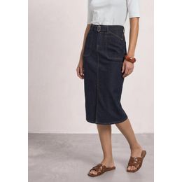 Street One Damen Jeansrock, blau, Gr. 46, unifarben, Jeans, 72% Baumwolle, 27% Polyester, 1% Elasthan, R&ouml;cke, High Waist
