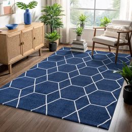 Sanat Teppich &raquo;Trellis, auch als L&auml;ufer und Rund&laquo; rechteckig 10 mm H&ouml;he Kurzflor, skandi, boho, gro&szlig;e Farbauswahl, alle R&auml;ume Kunstfaser B : 120cm 1 Stk., 