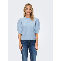Only Damen Strickpullover "ONLRICA LIFE 2/4 PULLOVER KNT NOOS", blau, Gr. S, meliert, Strick, Obermaterial: 93% Polyester, 4% Nylon, 3% Elasthan,