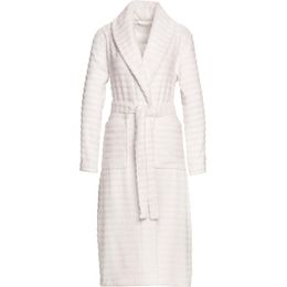 Bademantel Vossen, L:115cm, wei&szlig;, Webfrottier, Hausm&auml;ntel, "Coco, ideal f&uuml;r Sauna & Spa, Hotelbademantel, Morgenmantel", softes Wellendesign