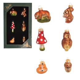 Weihnachtsbaumkugel &raquo;Baumschmuck Miniset Waldtiere mehrfarbig 5cm&laquo; Dekoriert mit Liebe zum Detail braun Glas 5cm