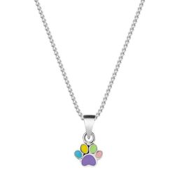 Firetti Damen Kette mit Anh&auml;nger &raquo;Schmuck Geschenk Silber 925 Halsschmuck Halskette Panzerkette Pfote&laquo; bunt Silber 925 (Sterlingsilber), L: 38