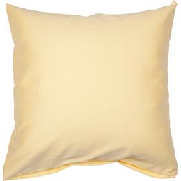 Janine Kissenbezug &raquo;Colors Mako Satin&laquo; mit Rei&szlig;verschluss, uni Kissenh&uuml;lle, feinf&auml;dig, 100% Baumwolle gelb Mako-Satin, Obermaterial: 100% Baumwolle B/L: 50cm