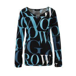 Aniston SELECTED Langarmshirt in schwarz-t&uuml;rkis-petrol-wei&szlig; | Gr.: 38