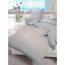 Janine Kissenbezug &raquo;Modernclassic&laquo; mit Streifen grau Mako-Satin, Obermaterial: 100% Baumwolle B/L: 80cm x 80cm, 1 Stk., Mako-Satin