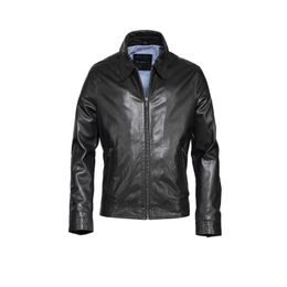 Bugatti Herren Lederjacke "BULUCIANO", schwarz, Gr. 56, uni, Obermaterial: 100% Lammleder LEL., Jacken, bequeme Passform
