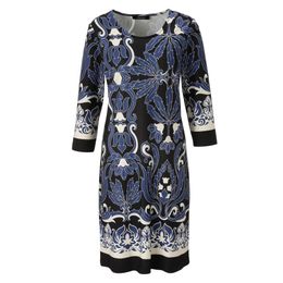 Aniston SELECTED Jerseykleid in schwarz-beige-blau-wei&szlig; | Gr.: 46