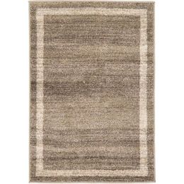 MyFlair Teppich &raquo;Good Times, LAGERR&Auml;UMUNG&laquo; rechteckig 13 mm H&ouml;he Kurzflor, gewebt, melierte Optik, mit Bord&uuml;re braun Polypropylen (PP) B : 66cm 1 Stk., 13mm, 