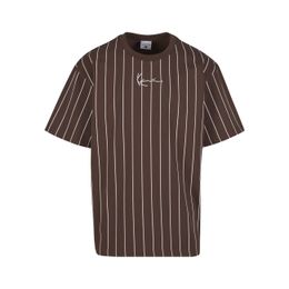 Karl Kani Herren T-Shirt "Karl Kani Small Signature Essential Pinstripe Tee", braun, Gr. L, bedruckt, 100% Baumwolle, Shirts