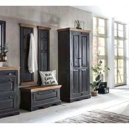 Sit Garderoben-Set &raquo;Corsica Flur-Set Mango 4-tlg. Kleiderschrank, Schuhschrank & Paneele&laquo; 4 Stk. tlg. schwarz Einheitsgr&ouml;&szlig;e