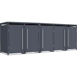 WESTMANN M&uuml;lltonnenbox &raquo;Pedura 5, 5x 240l, Anthrazit&laquo; Mit Fu&szlig;pedal zum &Ouml;ffnen grau Metall, Stahl Einheitsgr&ouml;&szlig;e