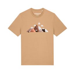 Watapparel Shirt ' Mountains & Moon ' male size S Beige / Mixed colors