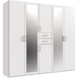 wimex Kleiderschrank &raquo;Diver Dreht&uuml;renschrank mit Spiegel, in der Breite: 225cm&laquo; Bestseller Schlafzimmerschrank wahlweise 3 Innenausstattungen wei&szlig; B/H/T: 