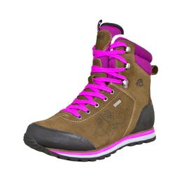 GUGGEN Mountain Wanderstiefel gef&uuml;ttert in Braun-Lila | Gr.: 39
