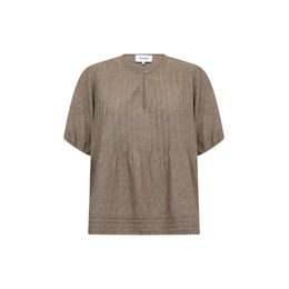 Levete Room Damen Blusentop "Levete Room Shirt LR-NAJA", braun, Gr. L, Obermaterial: 55% Leinen, 45% Viskose, Blusen