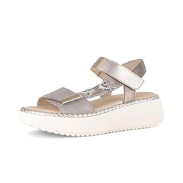 Gabor Damen Plateausandaletten "Plateau Sandale", Gr. 38,5, silber, Schuhe