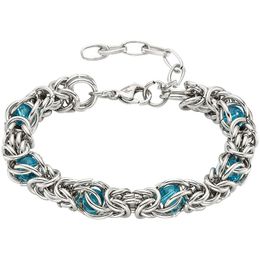 Bruno Banani Edelstahlarmband &raquo;Schmuck&laquo; mit Glasstein blau 25,5cm, Edelstahl