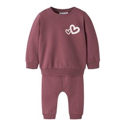 Name It Jogginganzug 'NBFVRILLIE' Gr&ouml;&szlig;e 74 creme / beere / wei&szlig;