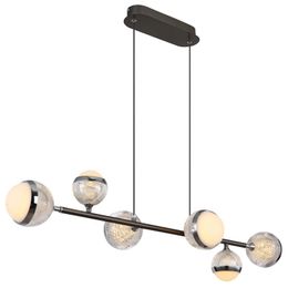 Globo LIGHTING LED Pendelleuchte &raquo;UNTSY&laquo; LED-Modul 1 Stk. H&auml;ngelampe/H&auml;ngeleuchte/Wohnzimmer/Esstisch/elegant silber 6, H: 120cm, 1 Stk.