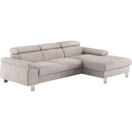 COTTA Ecksofa &raquo;Komaris L-Form, B: 244 cm&laquo; mit Kopfteilverstellung, optional Schlaffunktion, Bettkasten & Licht 100% Polyester B/H/T: 244cm x 72cm x 