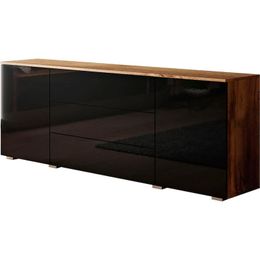 OTTO home Sideboard &raquo;PARIS&laquo; 1 Stk. tlg. Moderne 150cm breite grifflose Kommode, vielseitig einsetzbar schwarz B/H/T: 150cm x 68cm x 39cm, 3 Stk., 2 