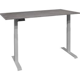 M&auml;usbacher Schreibtisch &raquo;Big System Office&laquo; Breite 140 cm, elektrisch h&ouml;henverstellbar silber B/H/T: 140cm