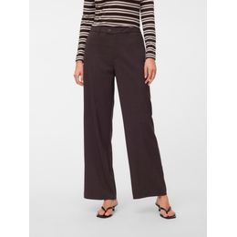 V&eacute;ro Moda VERO MODA Damen Anzughose "VMTEXAS MW STRAIGHT PANT NOOS", braun, Gr. M, meliert, Web, Obermaterial: 75% Polyester, 21% Viskose, 4% Elasthan, Hosen,