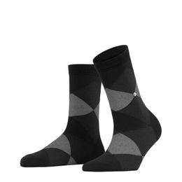 Burlington Herren Kurzsocken &raquo;Bonnie&laquo; Einheitsgr&ouml;&szlig;e 36-41, modernes Argyle-Muster, -Clip schwarz-wei&szlig; 36-41