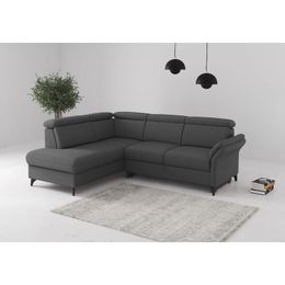 Sit & More sit&more Ecksofa &raquo;Glendale, L-Form&laquo; inkl. Kopfteilverstellung, wahlweise mit Vorziehsitz und Bettkasten grau 95% Polyester, 5% Polyamid B/H/T: 247cm x