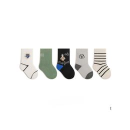 MUNADUNA 5er-Pack Kindersocken mit verspieltem B&auml;renmotiv | Gr.: 19-22
