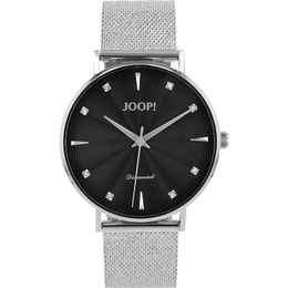 JOOP! Damen JOOP! Quarzuhr Armbanduhr, Damenuhr, Edelstahlarmband, analog, Diamant schwarz Einheitsgr&ouml;&szlig;e