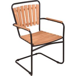 Garden Pleasure Freischwinger &raquo;COVINA&laquo; (Set) 4 Stk.bereits vormontiert braun Massivholz, Stahl B/H/T: 58cm x 90cm x 55cm, 4 Stk.