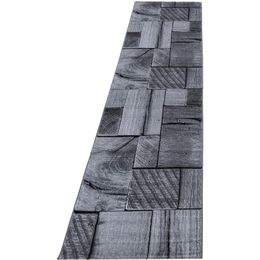 Ayyildiz Teppiche Teppich &raquo;Parma 9260, auch als L&auml;ufer erh&auml;ltlich&laquo; rechteckig 9 mm H&ouml;he L&auml;ufer, Stein Optik, Kurzflor, Wohnzimmer schwarz Kunstfaser B : 80cm 1 Stk., 