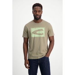 Camel Active Herren T-Shirt, beige, Gr. S, bedruckt, Jersey, Obermaterial: 100% Baumwolle, Shirts, normale Passform, Kurzarm-Design, bedruckte Optik