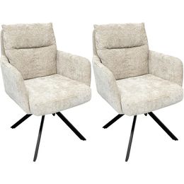 OTTO home Esszimmerstuhl &raquo;Darrin&laquo; (Set) 2 Stk.Chenille Bezug, schwarzes Metallgestell beige 100% Polyester B/H/T: 62cm x 87cm x 68cm, 2 Stk., Chenille