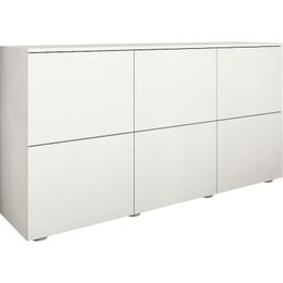 borchardt M&ouml;bel borchardt M&ouml;bel Sideboard &raquo;Rova, Kommode Breite 139 cm&laquo; Praktische Push-to-open-Funktion, 6 T&uuml;ren und 3 verstellbare B&ouml;den wei&szlig; Holzwerkstoff B/H/T: 