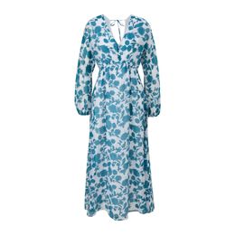 s.Oliver BLACK LABEL Kleid Damen Gr&ouml;&szlig;e 44 petrol / wei&szlig; Sommerkleid