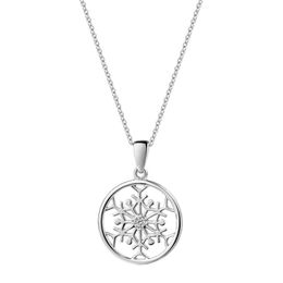 Firetti Damen Kette mit Anh&auml;nger &raquo;Schmuck Geschenk Silber 925 Halskette Eiskristall Schneeflocke&laquo; mit Zirkonia (synth.) silber Silber 925 (