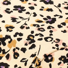 buttinette Sweatstoff "Natural Leopard" mit gerauter Innenseite, natur-color