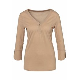 Lascana Blusenshirt in beige | Gr.: 32/34