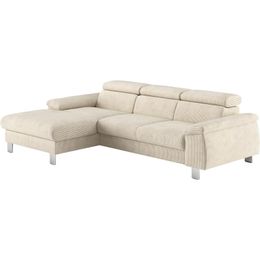COTTA Ecksofa &raquo;Komaris L-Form, B: 244 cm&laquo; mit Kopfteilverstellung, optional Schlaffunktion, Bettkasten & Licht 88% POLYESTER (PES) 12% POLYAMID (PA) B