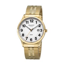 Regent Uhren Regent Herren Quarzuhr Armbanduhr, Herrenuhr, Edelstahlarmband, analog, Tag gold Einheitsgr&ouml;&szlig;e