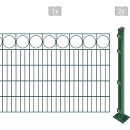 Arvotec Doppelstabmattenzaun &raquo;EASY 100 zum Aufschrauben "Ring" mit Zierleiste&laquo; Zaunh&ouml;he 100 cm, Zaunl&auml;nge 2 - 60 m gr&uuml;n Kunststoff, Stahl H/L: 100cm x 2m, 