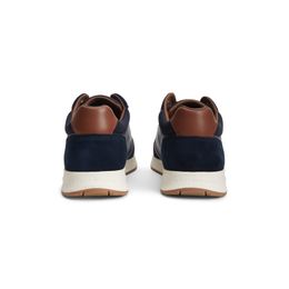 Tommy Hilfiger Herren Sneaker "TH DRESSY RUNNER SUEDE MIX", Gr. 44, blau, Leder, Mesh, unifarben mit Farbeinsatz, Schuhe, Schn&uuml;rschuh, Halbschuh,