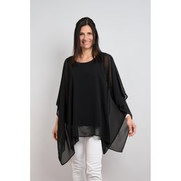 Seidel Moden Damen Blusenponcho &Uuml;berschnittene Bluse im Poncho-Stil - MADE IN GERMANY schwarz 40