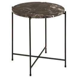 ACTONA GROUP Beistelltisch &raquo;Avila&laquo; Ecktisch, rund, Tischplatte aus Marmorstein, T: 52 cm braun B/H/T: 42cm x 45cm x 42cm