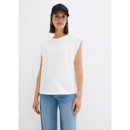 bonprix Damen T-Shirtwollwei&szlig;, Gr. 48, Obermaterial: 100% Baumwolle, Shirts, verschiedene Gr&ouml;&szlig;en, aus Baumwolle, l&auml;ssige Passform