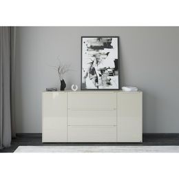 set one by Musterring Sideboard &raquo;Reno&laquo; 1 Stk. tlg. Mit Gleitern und in verschiedenen Farben erh&auml;ltlich beige Glas, Holzwerkstoff B/H/T: 182cm x 94cm x