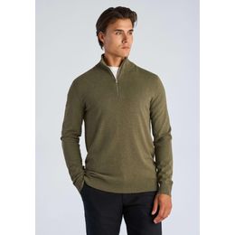 LINDBERGH Herren Troyerarmy mel, Gr. XXL, unifarben, Strick, Obermaterial: 80% Viskose, 20% Polyamid, Pullover, mit feiner Strick-Struktur / mit